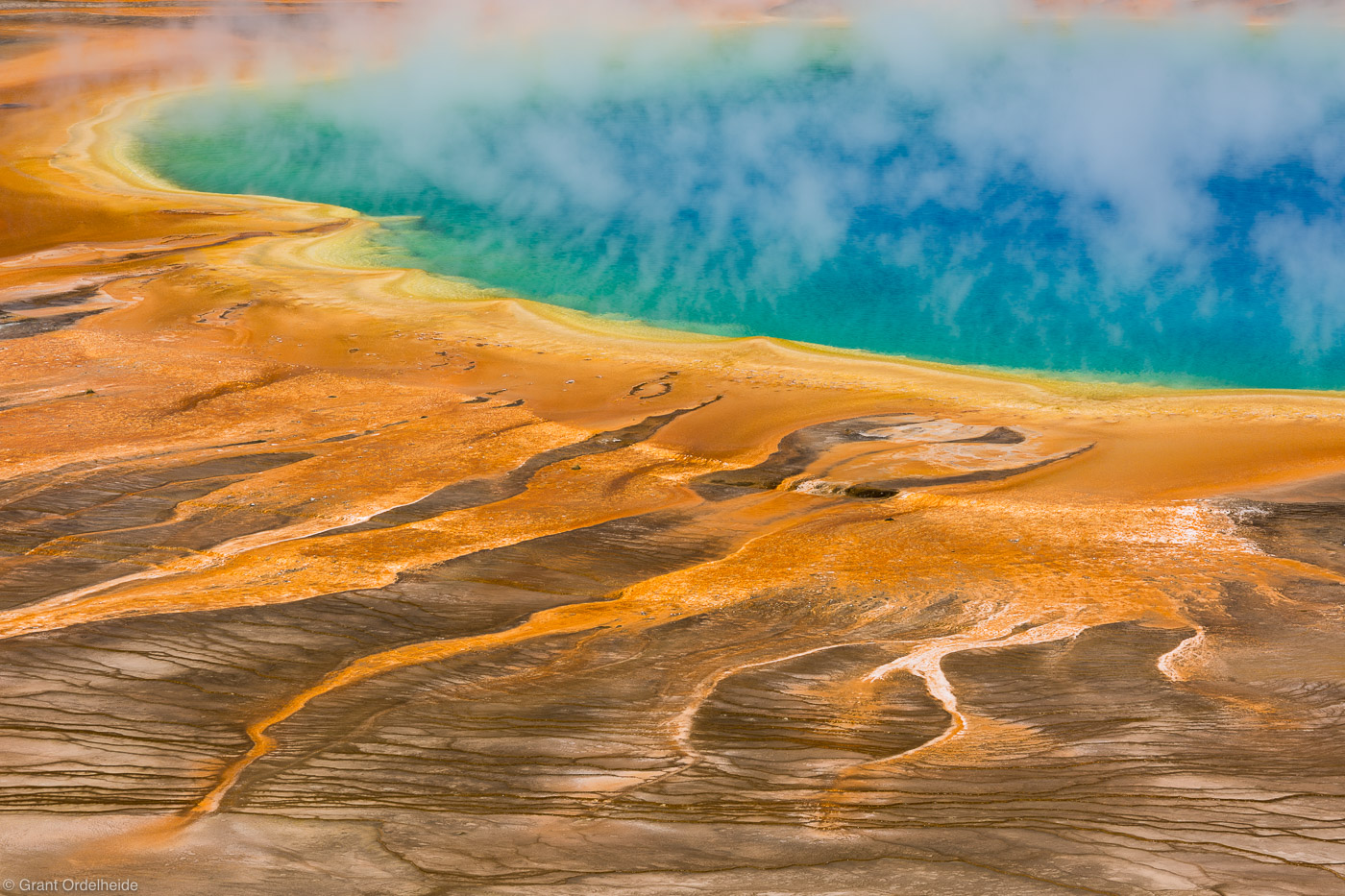 Grand Prismatic Spring Hot Spring In Yellowstone